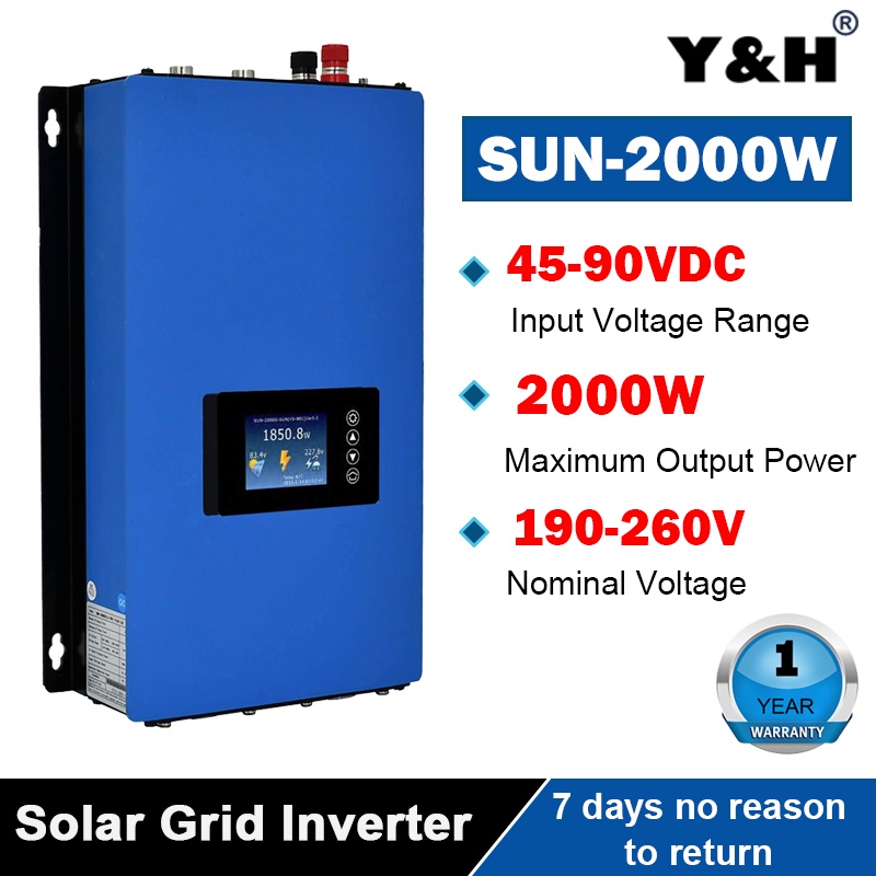 Y&H 2000W Grid Tie Inverter with Limiter Sensor MPPT Stackable DC45-90V ... Y&H 2000W Grid Tie Inverter with Limiter Sensor MPPT Stackable DC45-90V ...