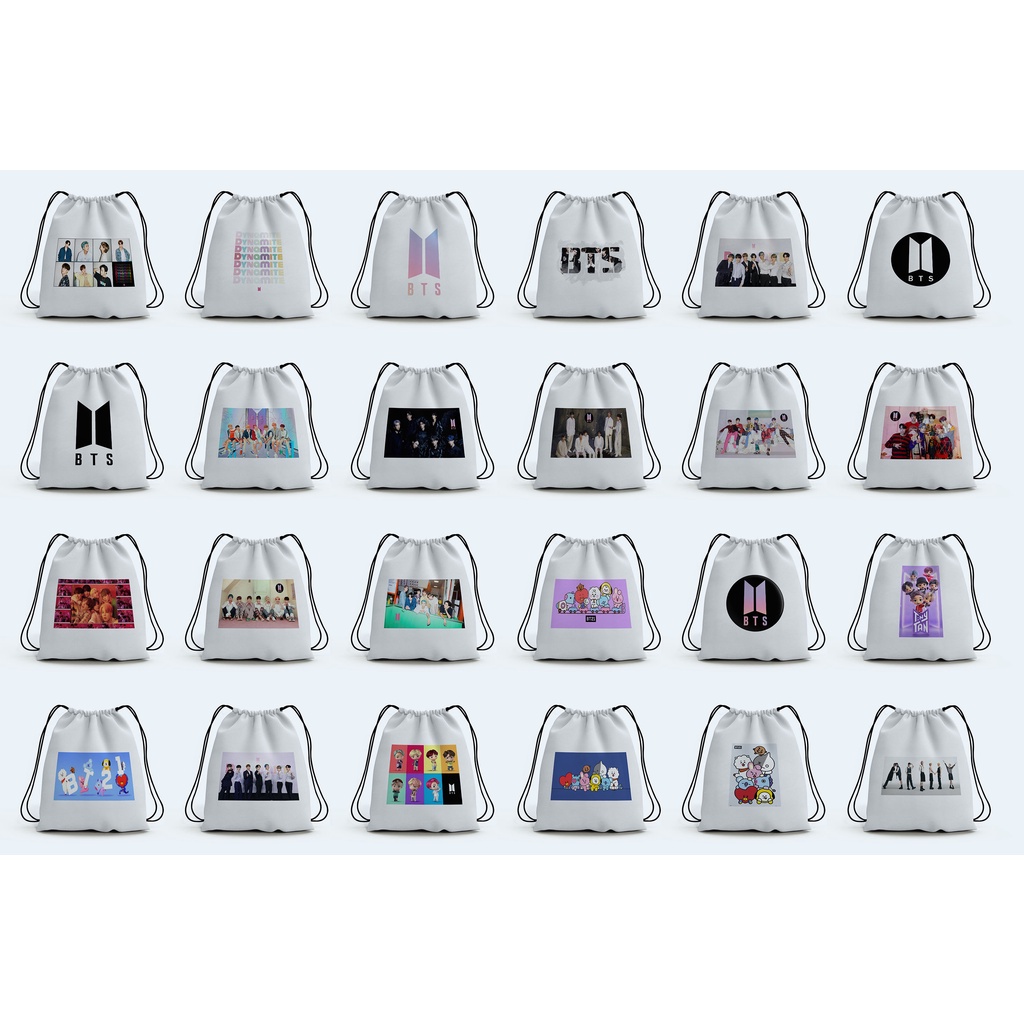 KPOP-BTS Design Canvas Drawstring Bag Large Size | Shopee Philippines