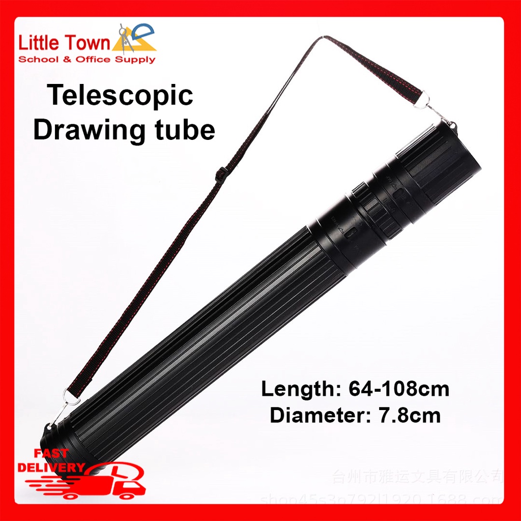 Drawing tube blueprint case adjustable telescoping art tube plastic ...
