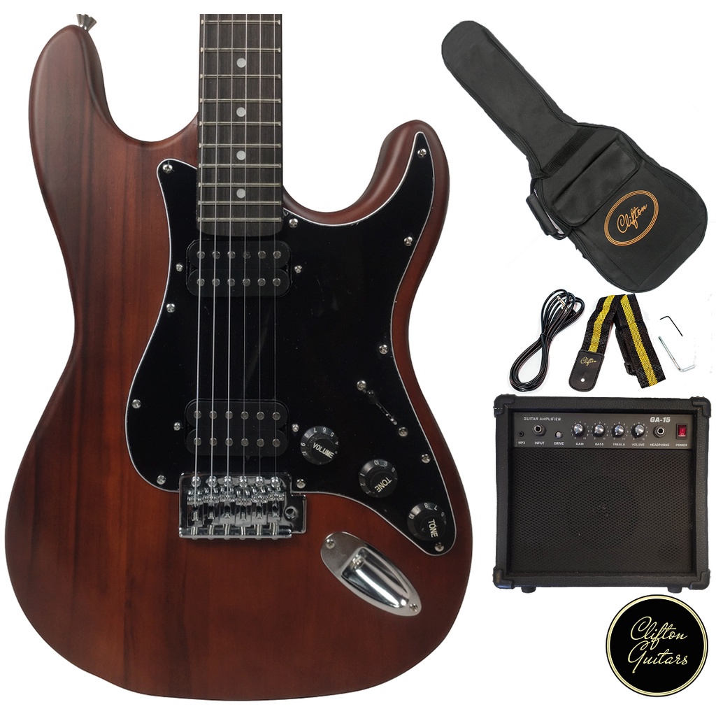 Clifton Stratocaster Matte Wood Vintage Custom HH Stratocaster | Shopee ...