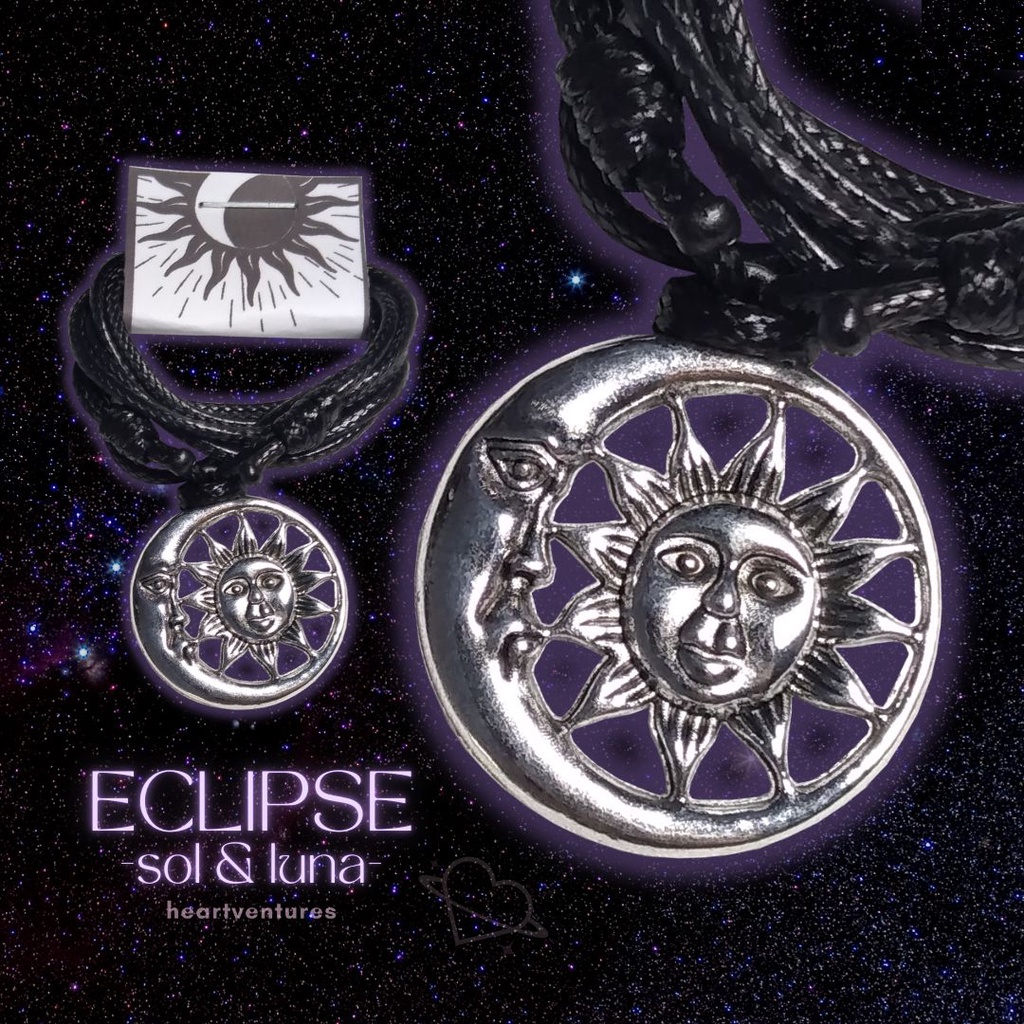 ECLIPSE - Sol & Luna | Adjustable Sliding Cord Necklace (Celestial ...