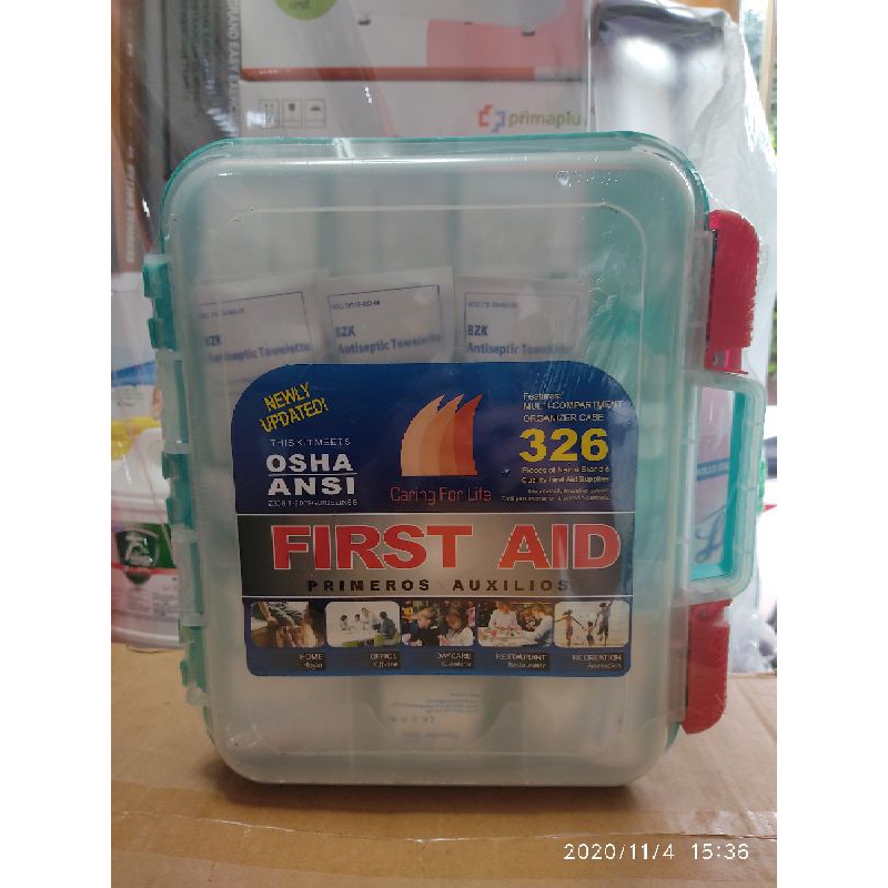 FIRST AID KIT WITH Box BIG 326 pieces of Name Brand And Quality First ...