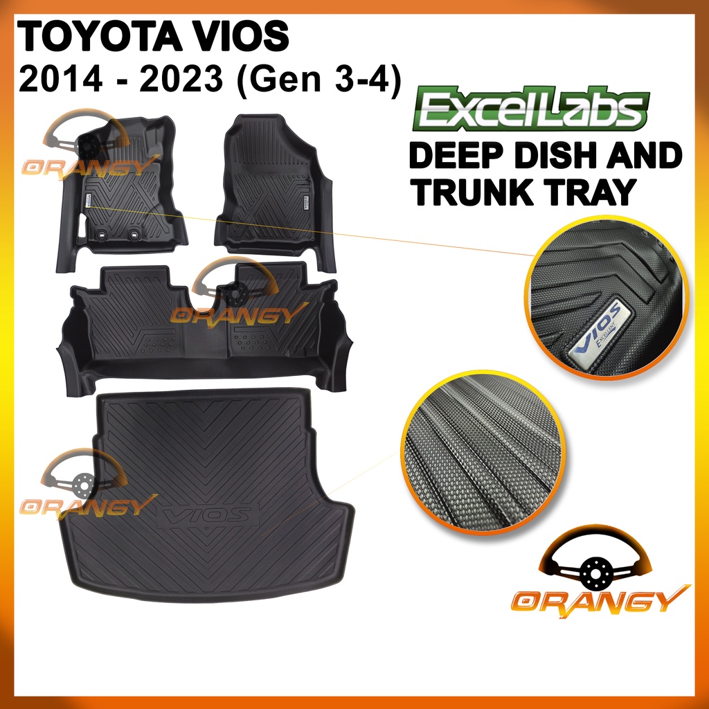Toyota Vios 2014 to 2023 Gen 3-4 EXCELLENT Deep Dish Matting + Cargo ...