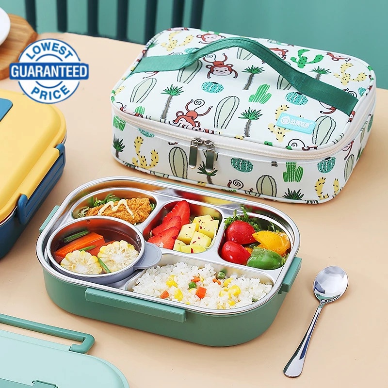 304 stainless steel lunch box double-layer portable lunch box/cutlery ...
