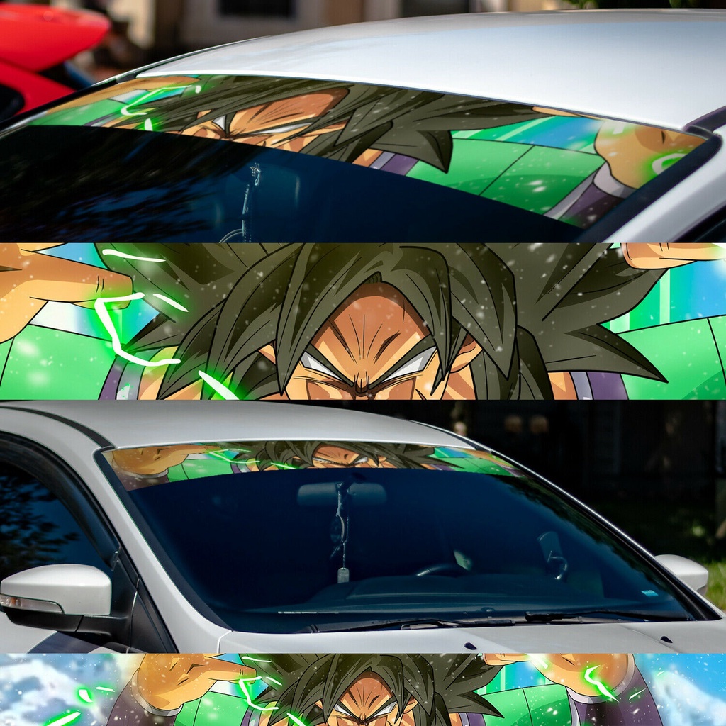 60" Broly SSJ Super Saiyan God Ultra Sun Strip Car Windshield Vinyl ...