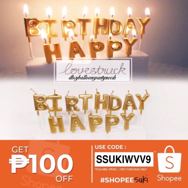 Gold Plated HBD Candle | Shopee Philippines