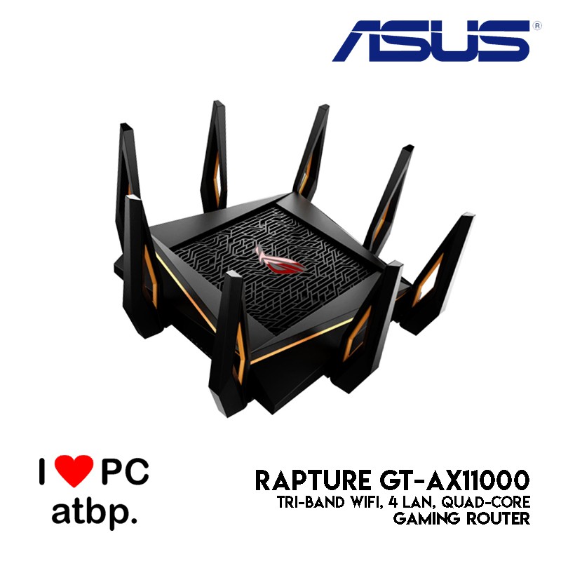 ASUS ROG Rapture GT-AX11000 Tri-band WiFi Gaming Router (802.11ax, 4 ...