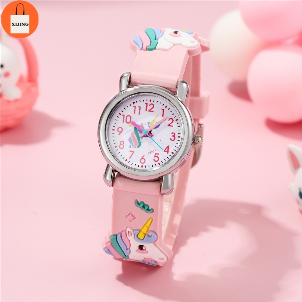 Cute Unicorn Pattern Quartz Watch Colorful Silicone Watchband Boys ...