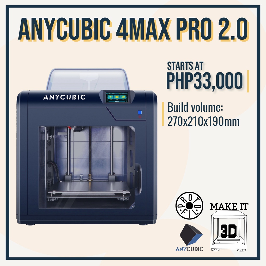 Anycubic 4Max Pro 2.0 - Direct Drive FDM 3D Printer with Enclosure ...