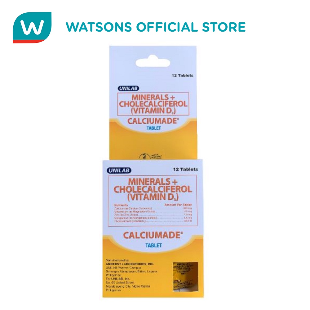 CALCIUMADE Tablet 12s (Minerals + Cholecalciferol (Vitamin D3 ...