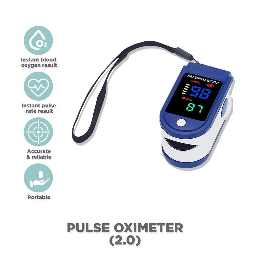 Fingertip Finger Pulse Oximeter Blood Oxygen Saturation health LED ...