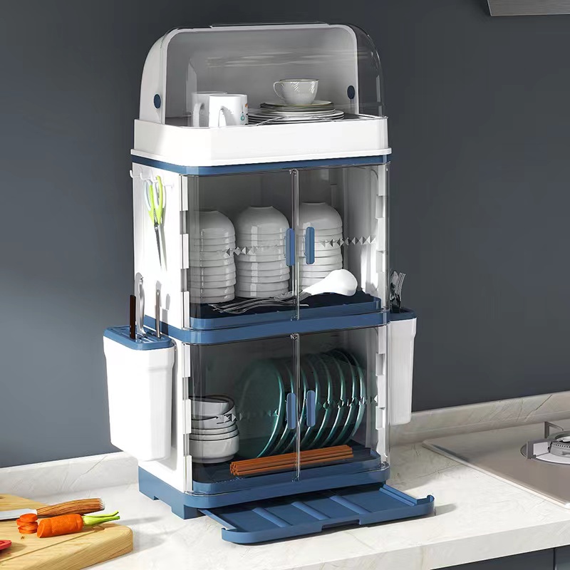 Large-capacity Dish cabinet kitchen organizer dish rack storage box ...