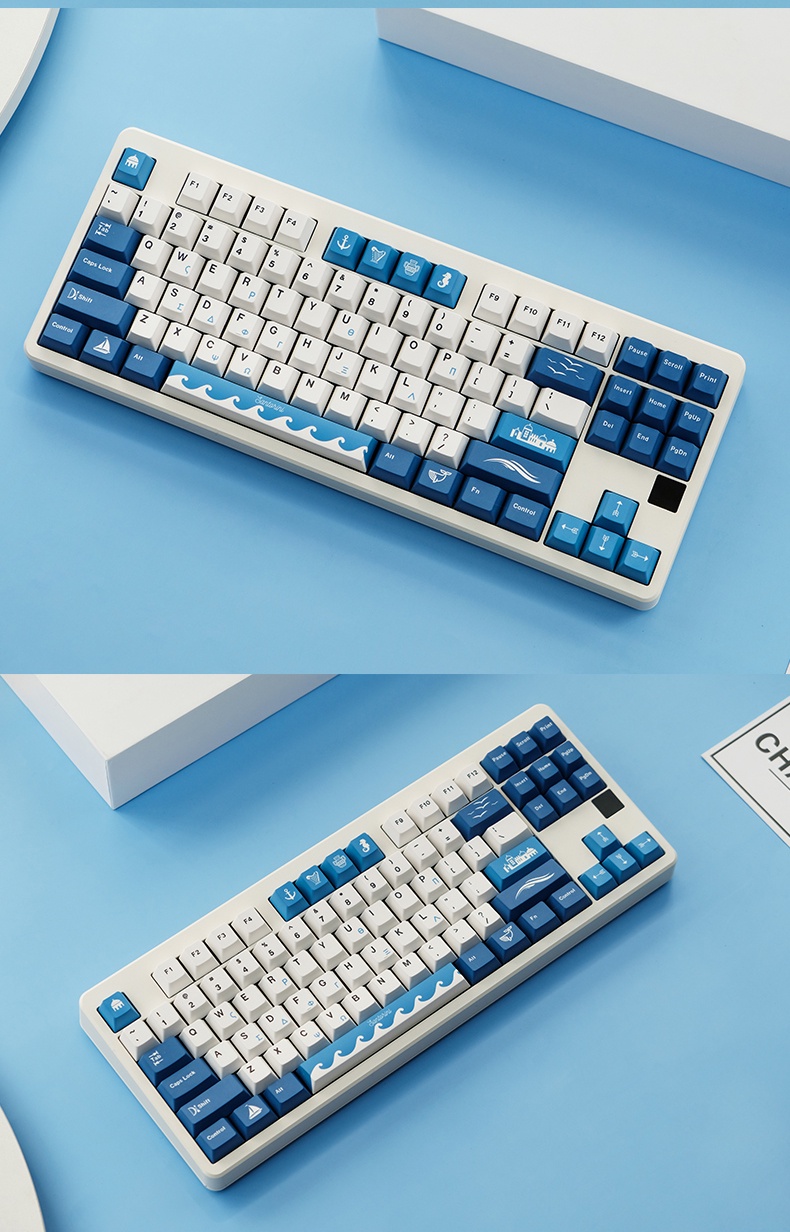 GMK SANTORINI Keycap, 134 Keys PBT Keycaps Cherry Profile DYE-SUB ...