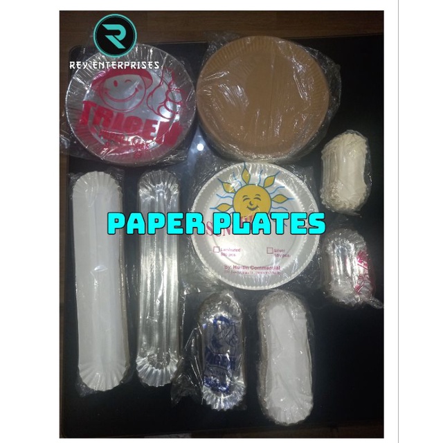 Round - Silver, brown, Laminated , hotdog Paper plates, kikiam ...