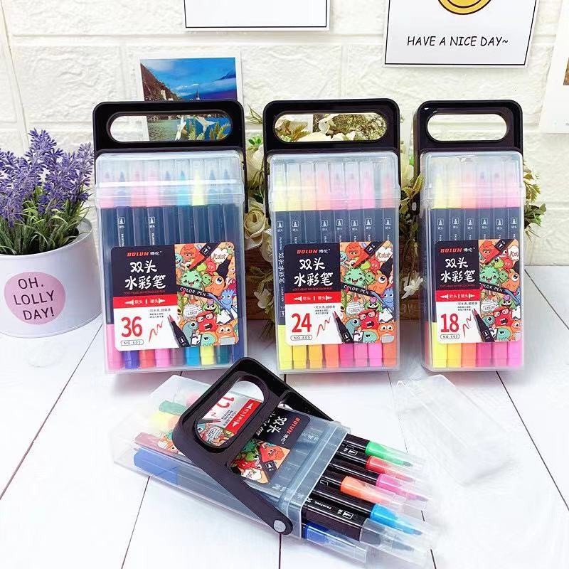 12/18/24/36 color double headed coloring pen color marker painting art ...