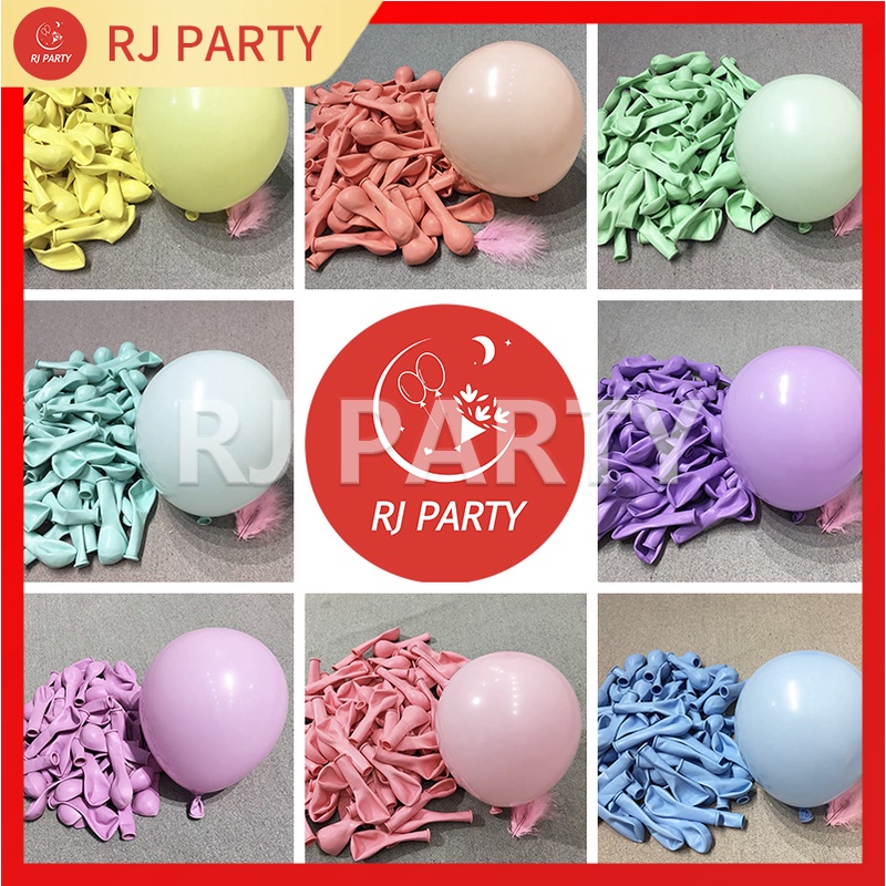 RJparty 10inch (10pcs) Pastel Macaroon Balloons Birthday Decorations ...