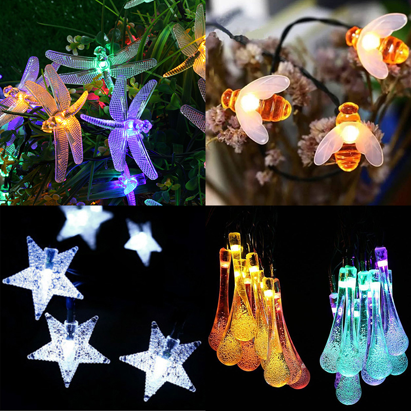 Creative Design 5M Solar Led String Lights Bee flower star Fairy Light ...