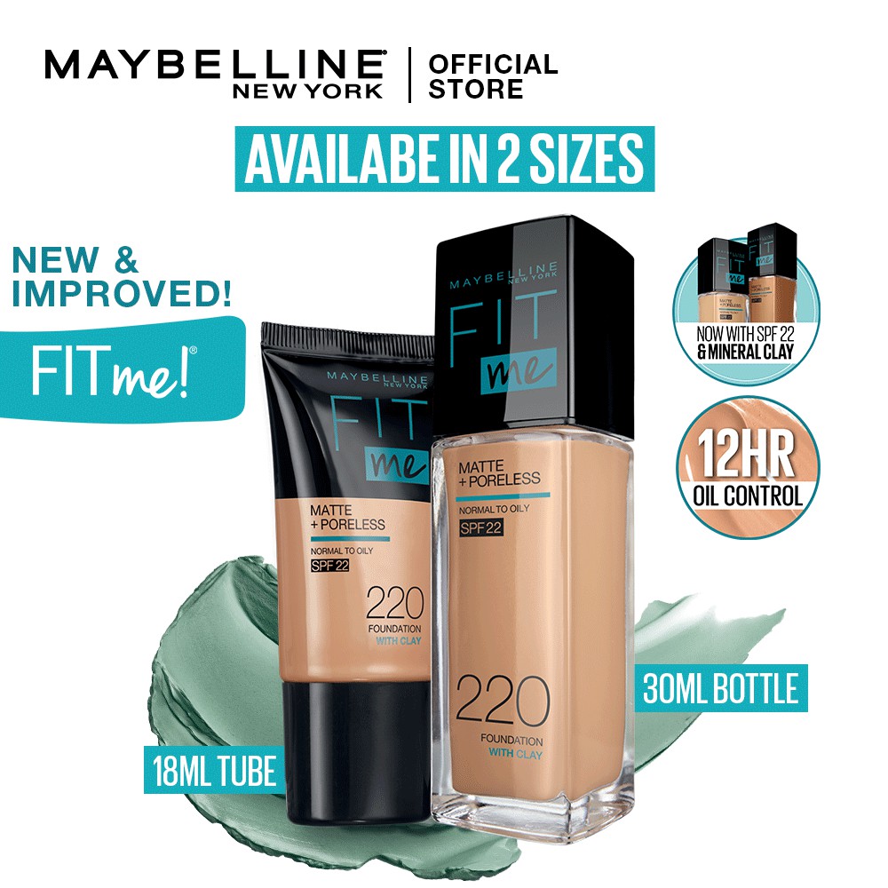 Maybelline Fit Me Matte + Poreless Liquid Foundation with SPF | Shopee ...