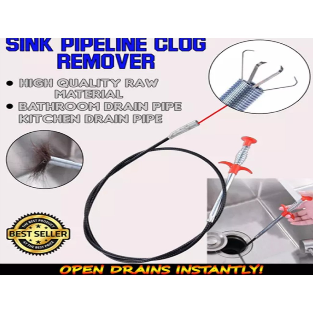 2 meters Clog Remover Cleaning Tools Spring Dredging Tool declogger ...