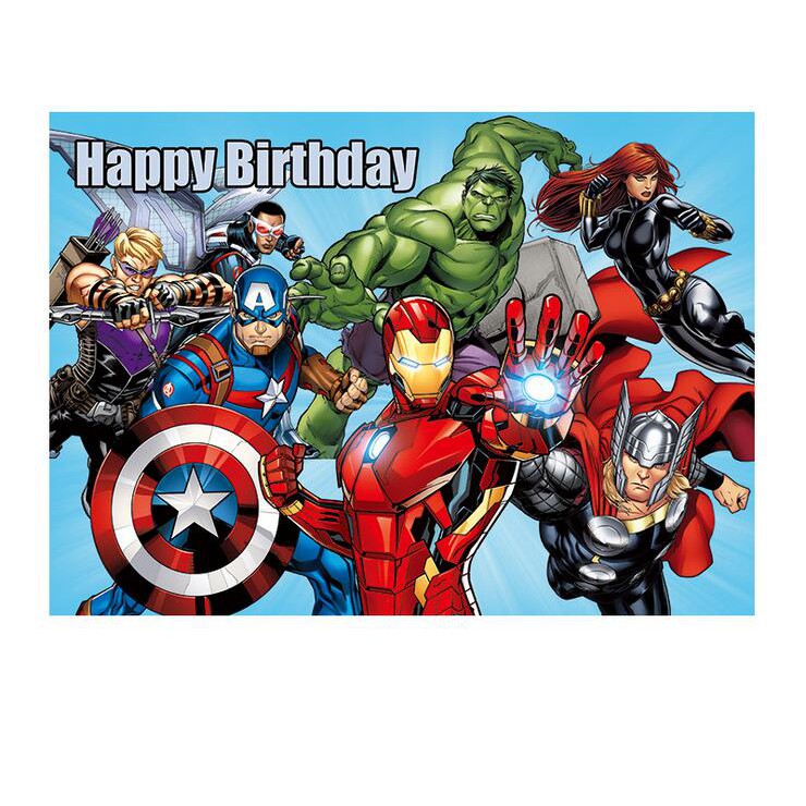Avengers birthday background cloth children's baby hundred days theme ...