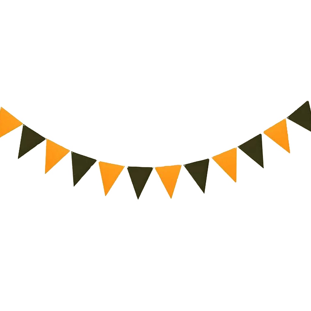 Orange Black Halloween Banderitas Party Flags 3 Meters (10 triangle ...