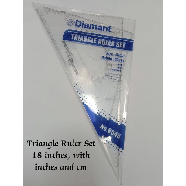 Diamant Triangle Ruler Set, 18 inches | Shopee Philippines