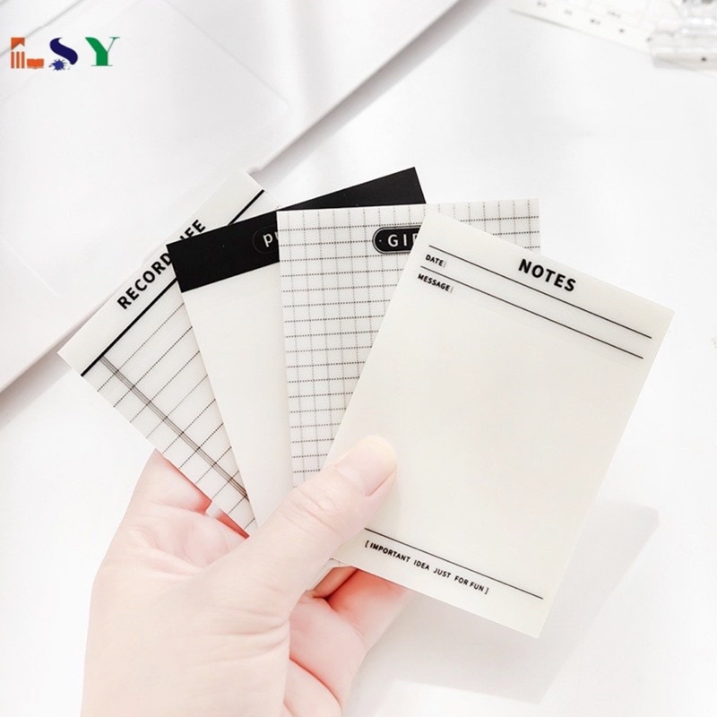 LSY Transparent Sticky Notes 50 Sheets Memo Pad PET Notepad School ...