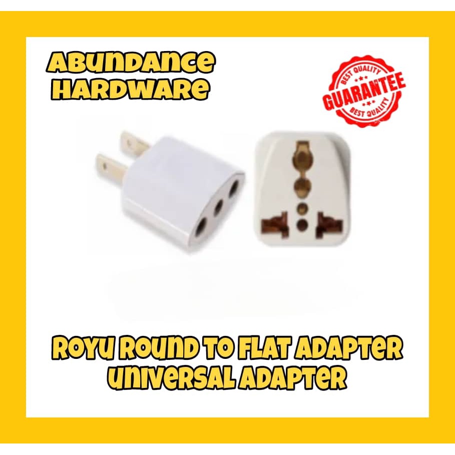 ROYU ROUND TO FLAT ADAPTER AND UNIVERSAL ADAPTER | Shopee Philippines