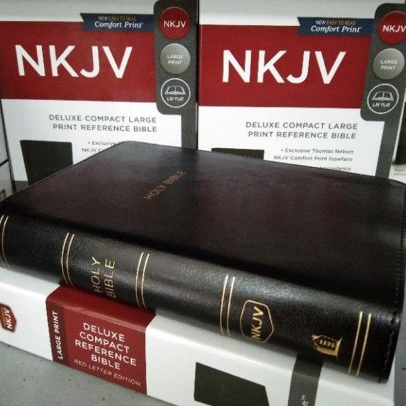 NKJV Deluxe Compact Large Print Reference Bible Black | Shopee Philippines