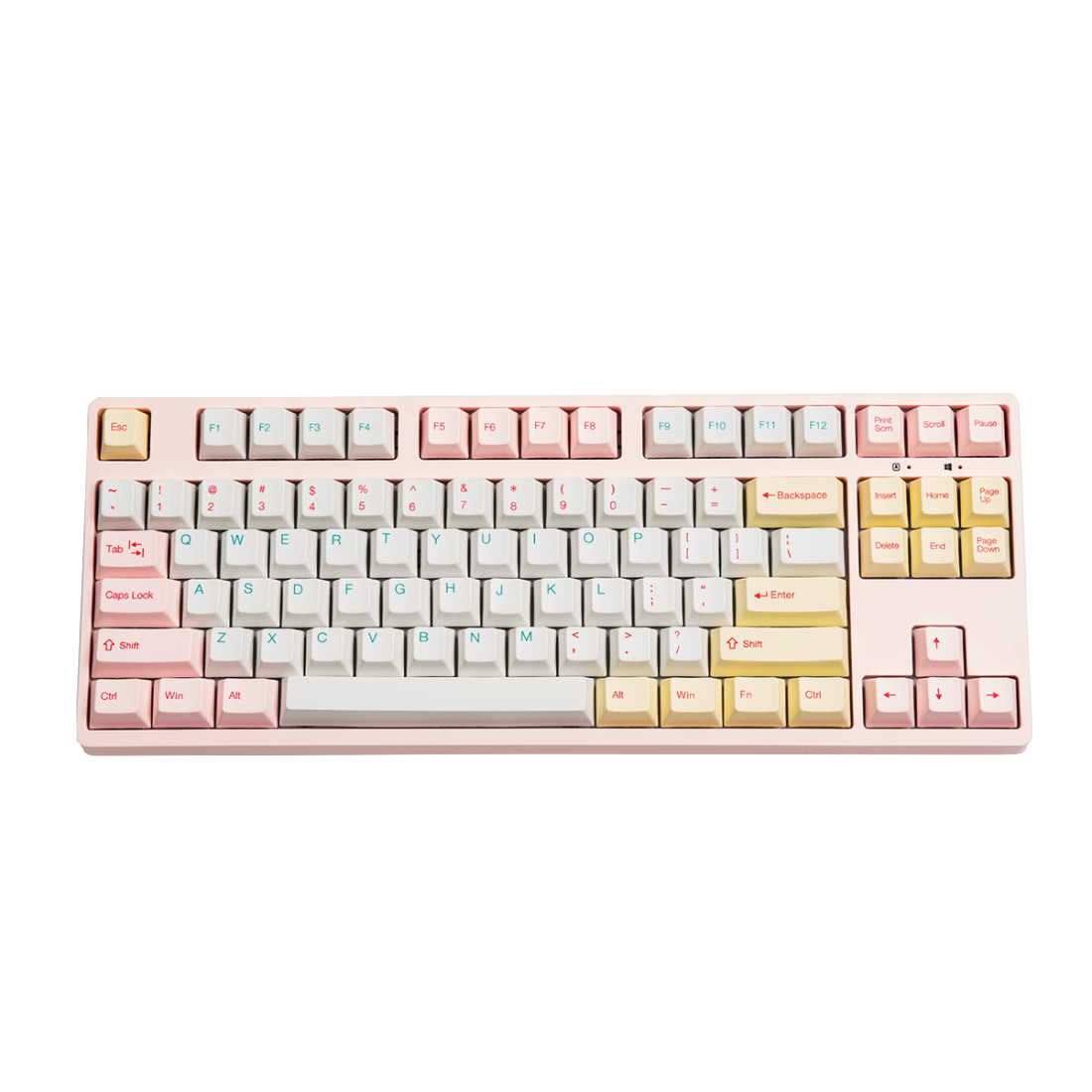 ≝☄HELLO GANSS series HS 87D glazed/white peach dual mode wired Bluetooth mechanical keyboard dry ...