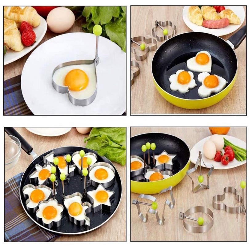 Mold Rings Egg Shaper Pancake Maker with Handle Stainless Steel Egg ...