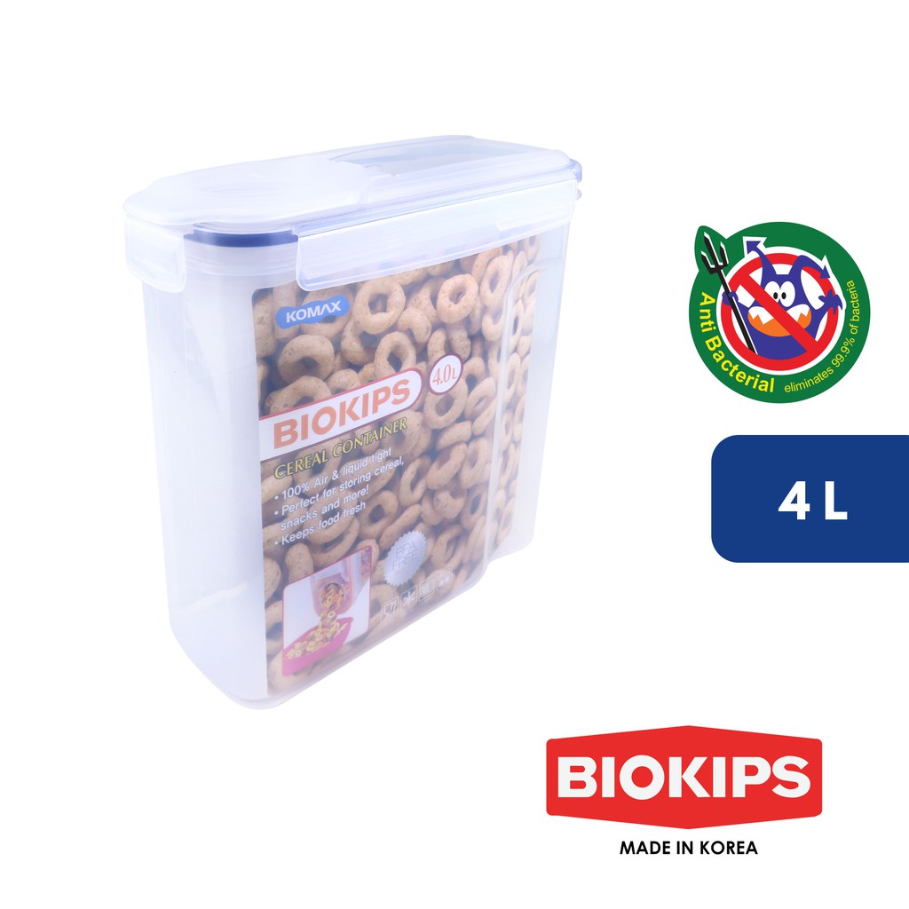 Biokips Cereal Dispenser 4L | BPA Free | 100% Airtight and Leakproof ...