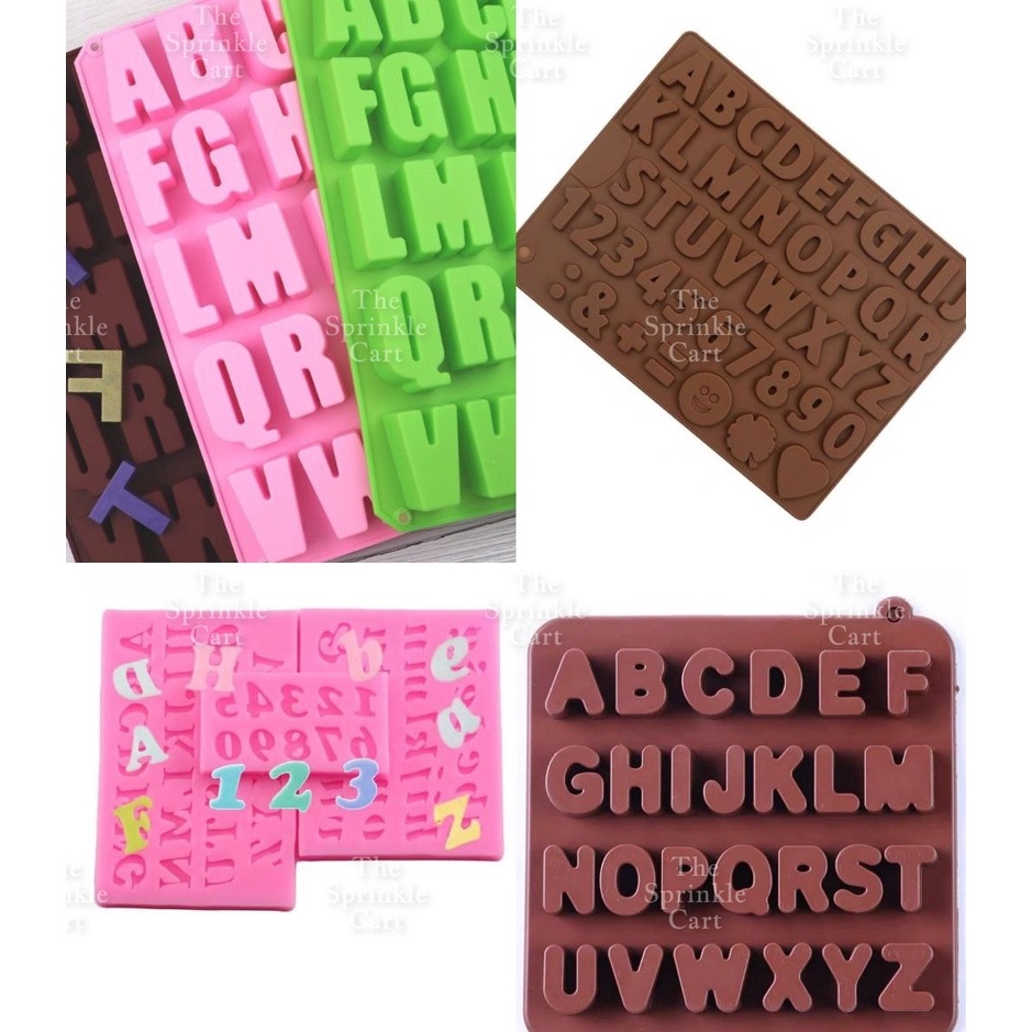 Silicone Lowercase Uppercase Numbers Letter Molder Chocolate Kitchen ...