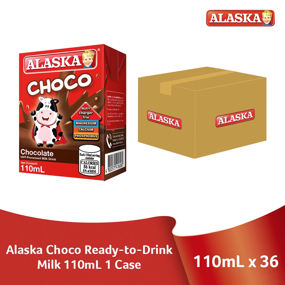 Alaska Choco Milk Drink 110ml, Pack of 36pcs (one case) | Shopee ...