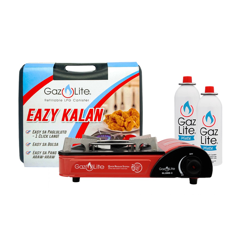 Gaz Lite Red Eazy Kalan (Portable LPG Stove) + 2 Gaz Lite Mate 230g LPG ...