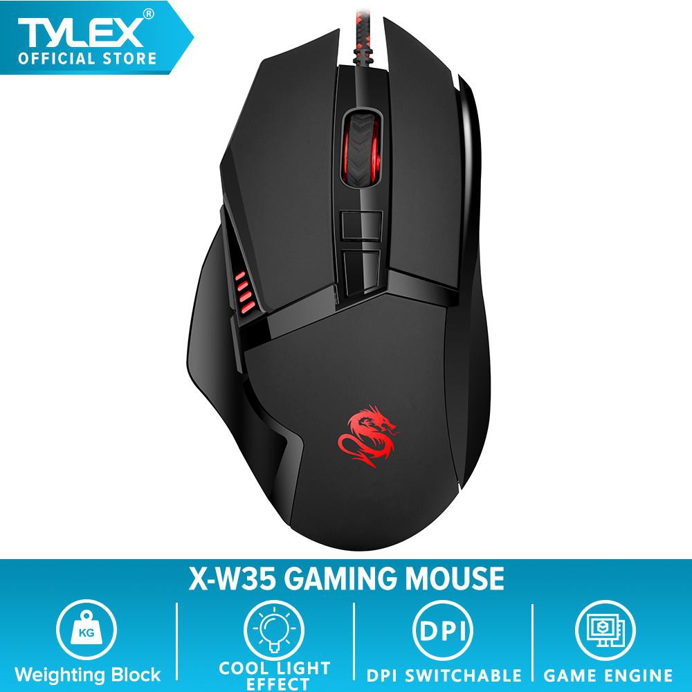 Tylex X-W35 Luminous LED Gaming Mouse (Black) | Shopee Philippines