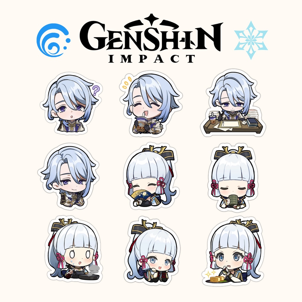 Genshin Impact Kamisato Ayato Ayaka Emoji Sticker Set (9 pcs) | Shopee ...