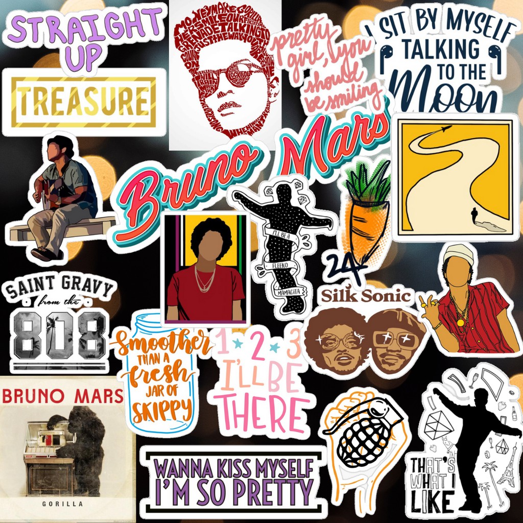 20 pcs Bruno Mars Vinyl Sticker Set | Shopee Philippines