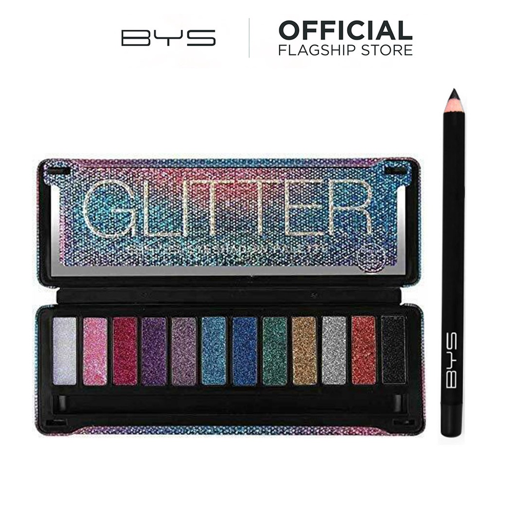 Bys Eyeshadow Palette In Tin Glitter And Bys Eyeliner Pencil Black Bundle Shopee Philippines