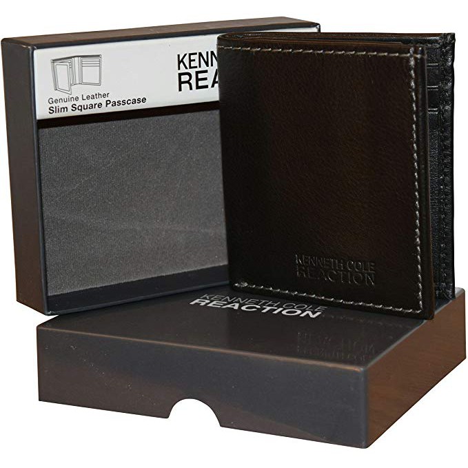 Kenneth Cole Reaction Men's Genuine Leather Passcase Wallet With Gift ...