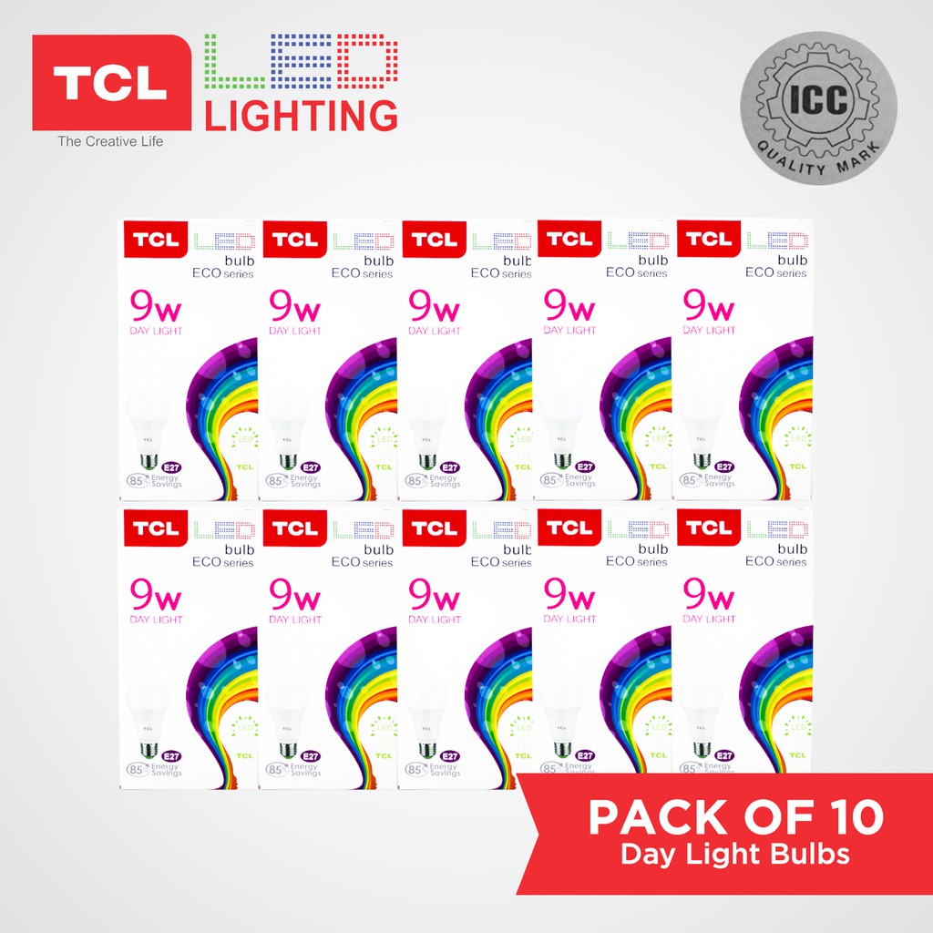 TCL LED LIGHTING 9w Daylight Bulbs Pack of 10 | Shopee Philippines