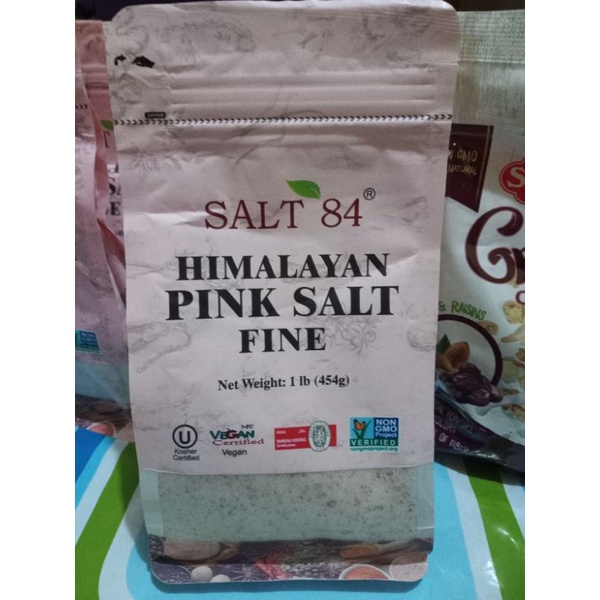 SALT 84 Himalayan Pink Salt Fine ,Kosher ,Vegan ,Halal ,NON-GMO| 454g ...