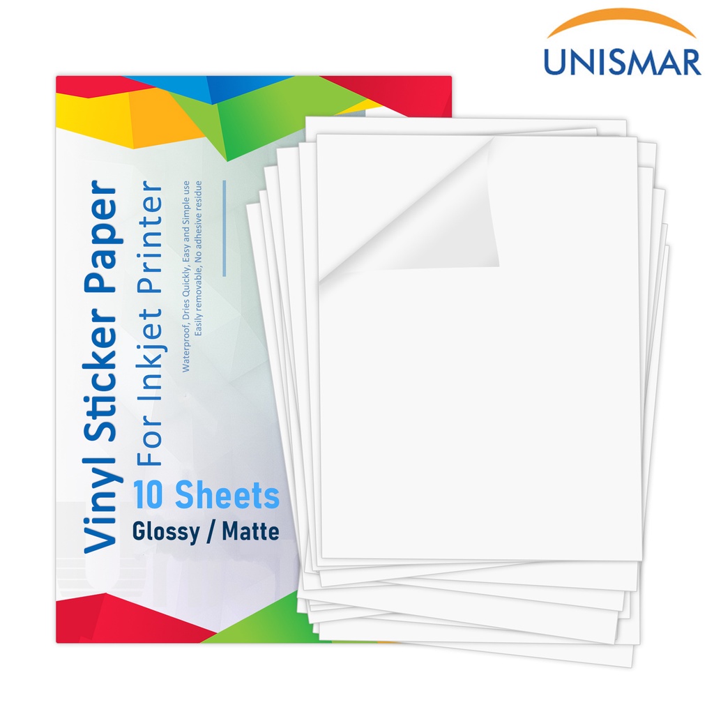 InkJet Printable PVC / Vinyl Sticker Paper A4, Glossy Matte White ...