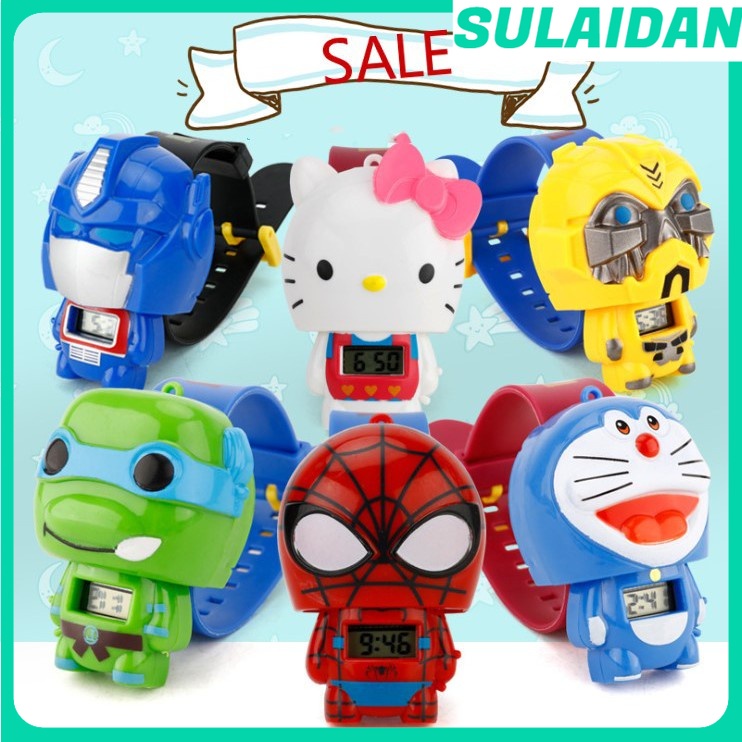 Cartoon Electronic Watch Deformable and Retractable Marvel Hero ...