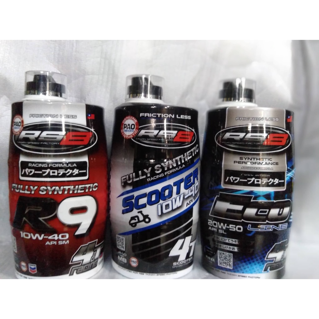 {COD} 100% Original RS8 Oil (R9 10w-40 /ECO 20W-50/Scooter) | Shopee ...