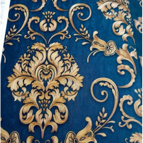 Europe Premium Wallpaper Elegant Blue Batik Motif | Shopee Philippines