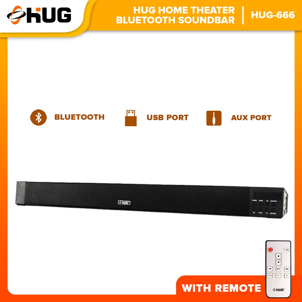 Hug Soundbar Bluetooth TV Speaker 666 (w/ USB PORT & AUX PORT) | Shopee ...