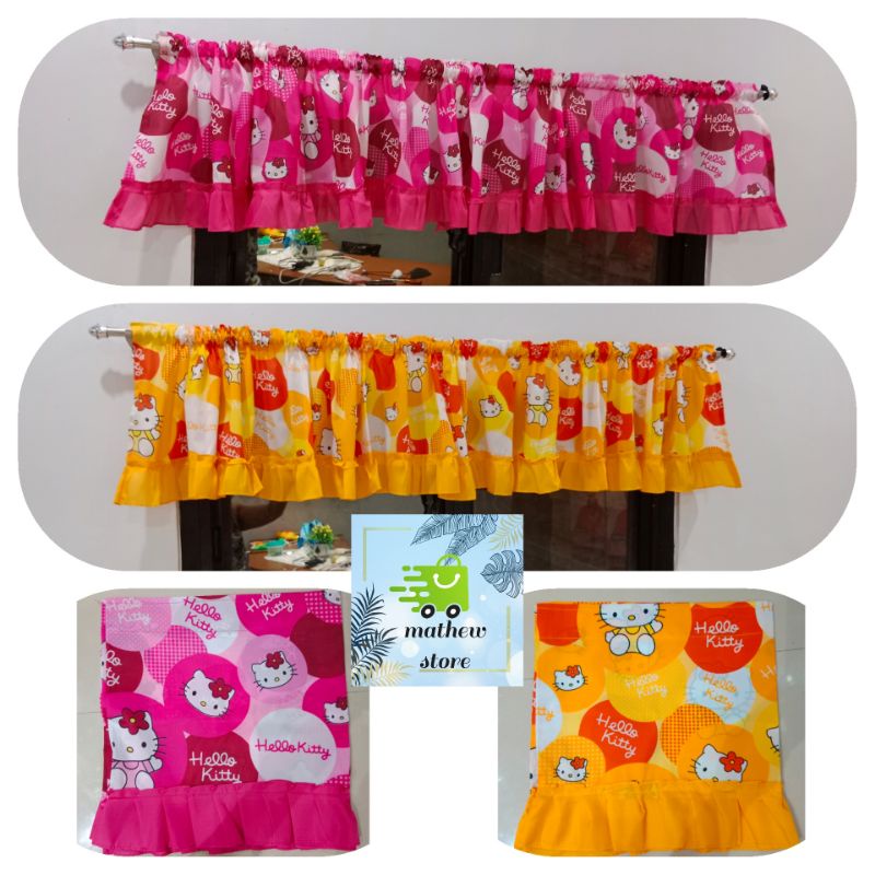 hello kitty valance door/window curtain 60x15 inches | Shopee Philippines