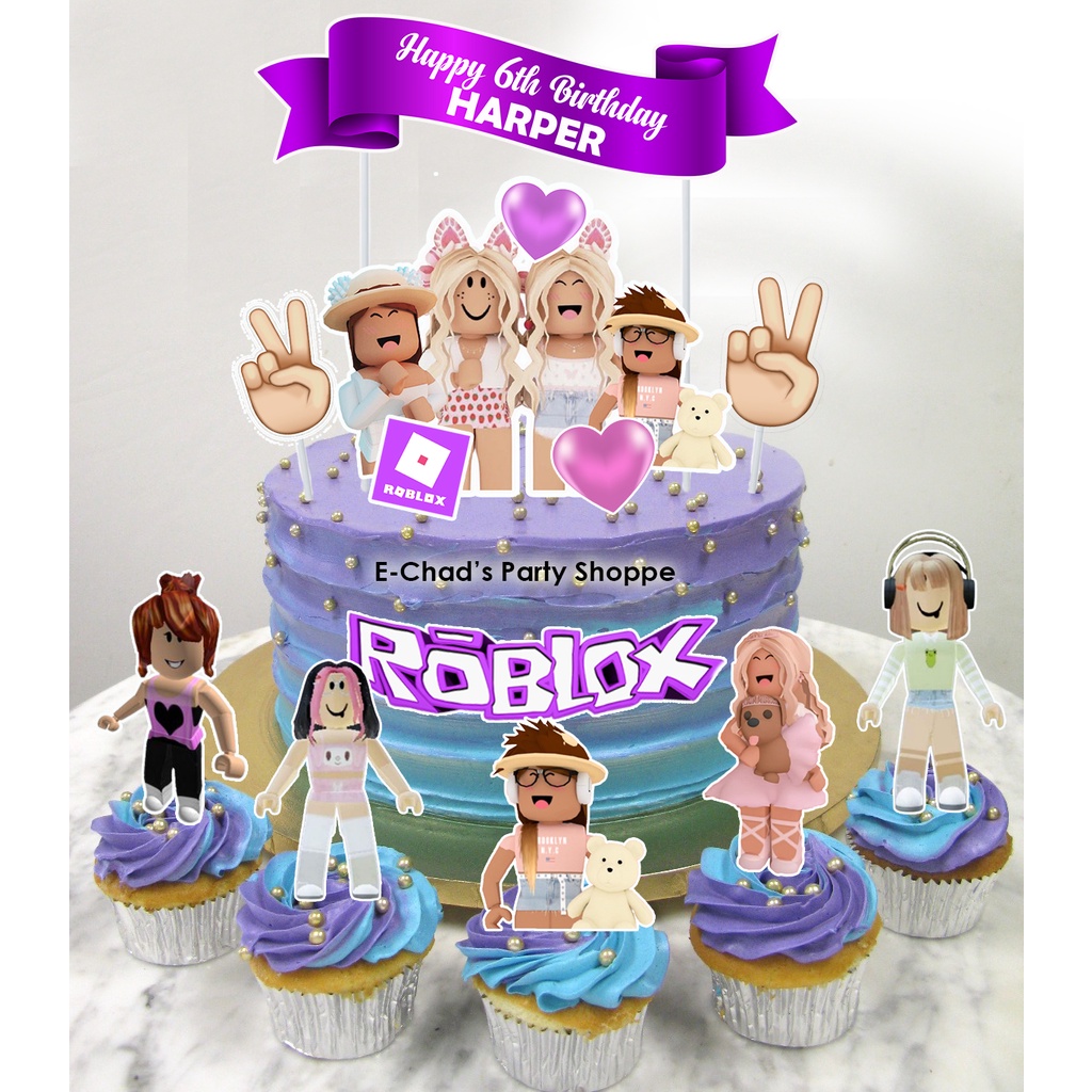 Roblox Girl Version Theme Cake Topper Shopee Philippines