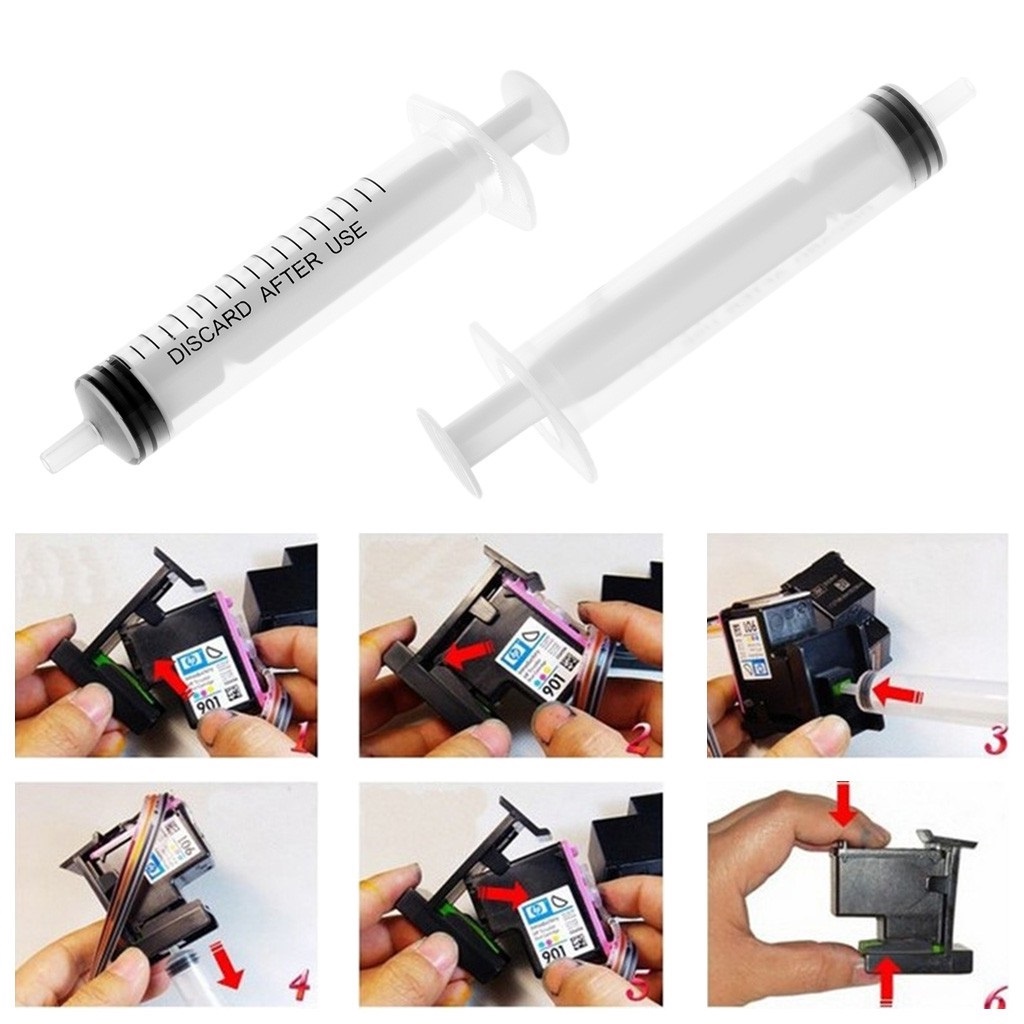 L&C Cartridge Syringe with Printer Hose Refill Absorber for HP Epson ...